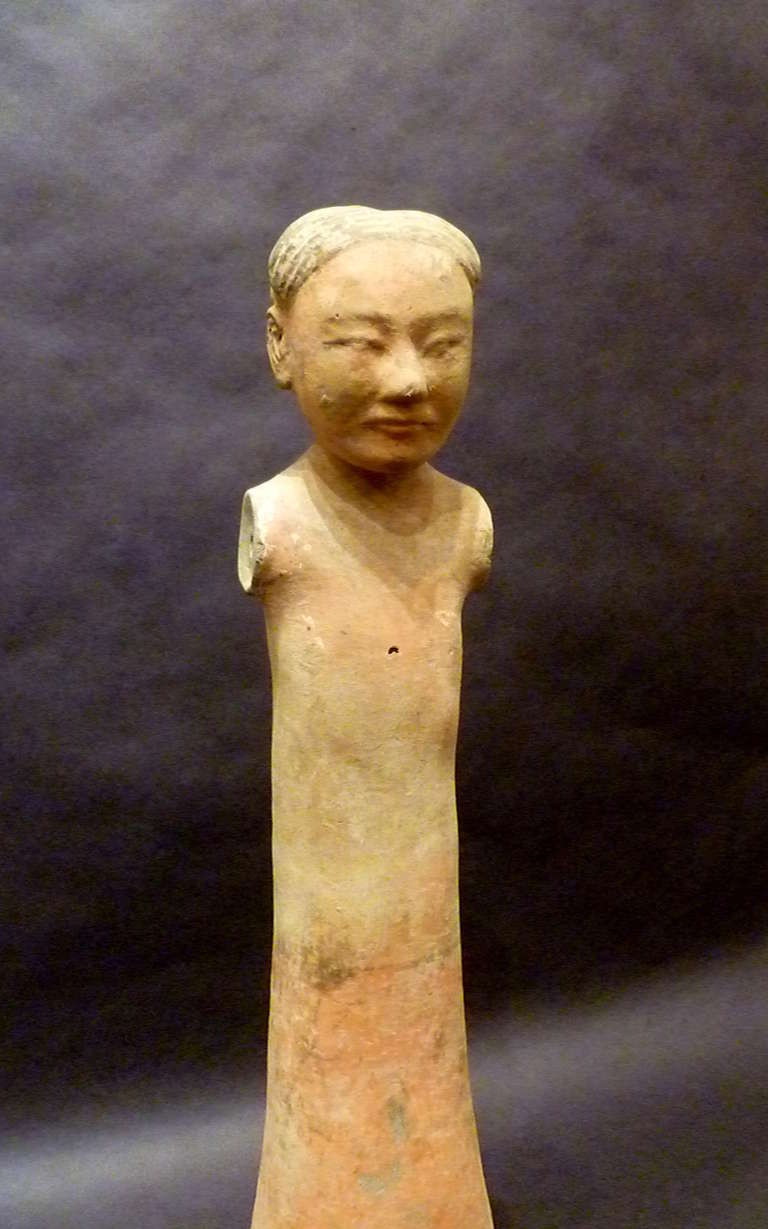 Fine Chinese Han Dynasty Pottery Figure of a Standing Woman For Sale at ...