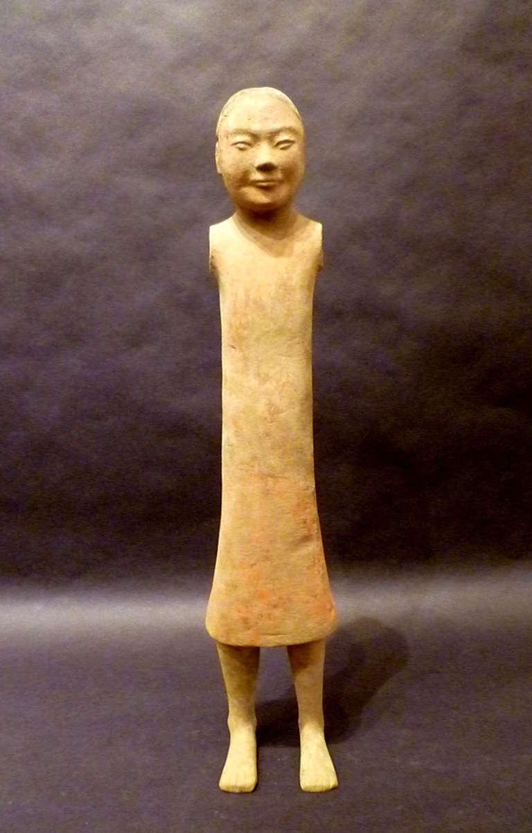 Fine Chinese Han Dynasty Pottery Figure of a Standing Man For Sale at ...