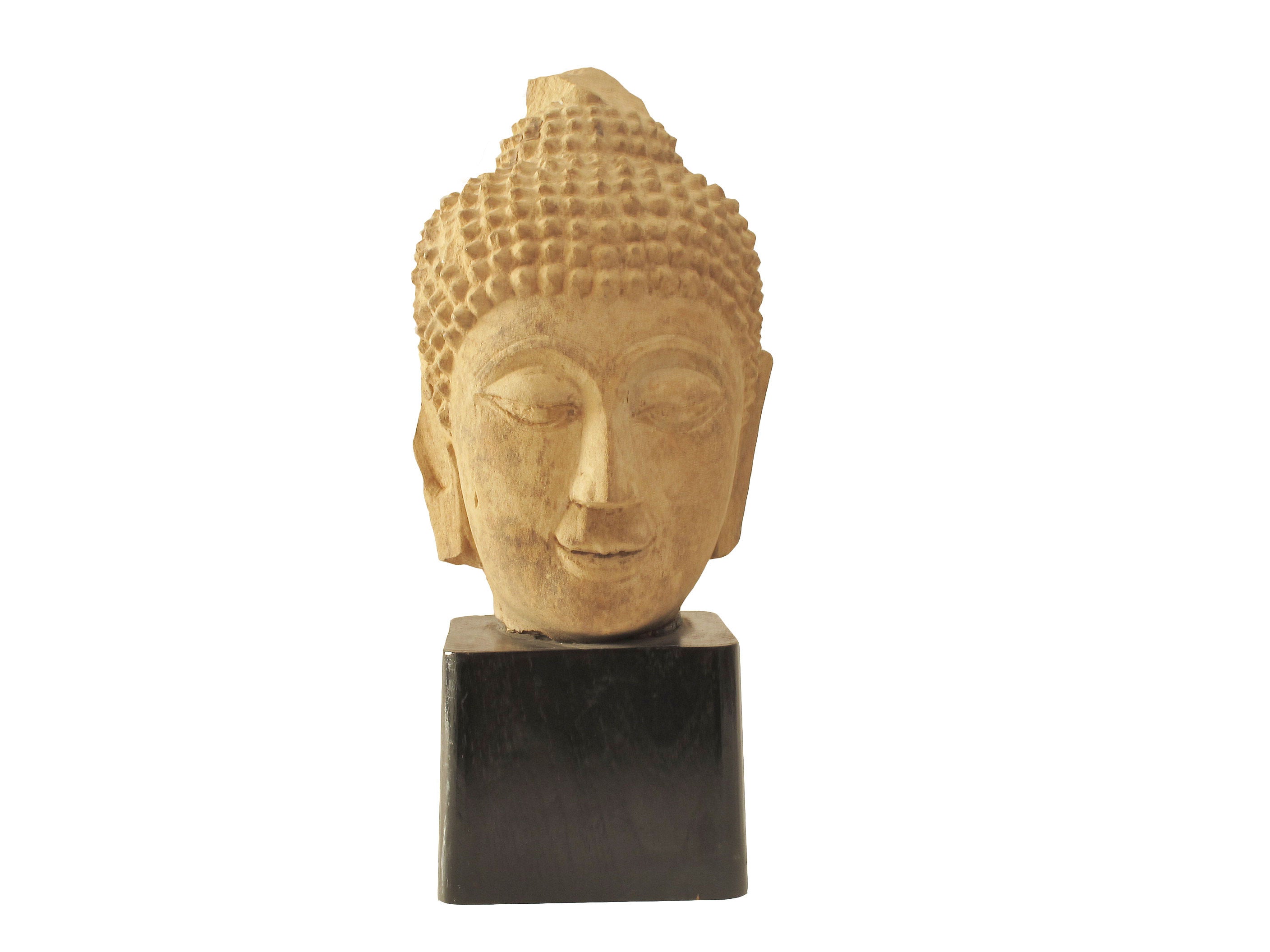 Burmese carved stone head at 1stDibs