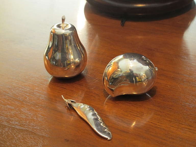 Assortment of silver plate fruit and vegetables at 1stDibs