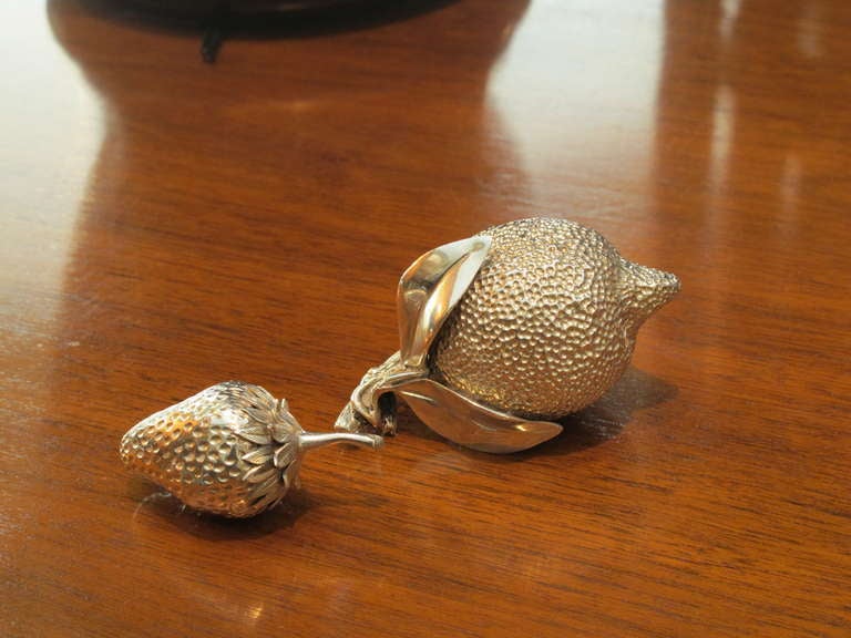 Assortment of silver plate fruit and vegetables at 1stDibs