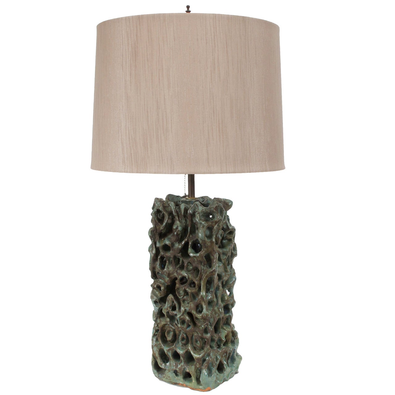 Terracotta Studio Pottery Lamp at 1stDibs