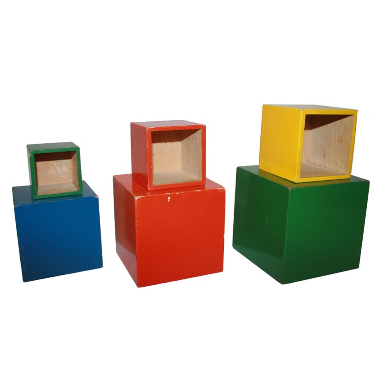Mid-Century Nesting Toy Stacking Boxes at 1stDibs