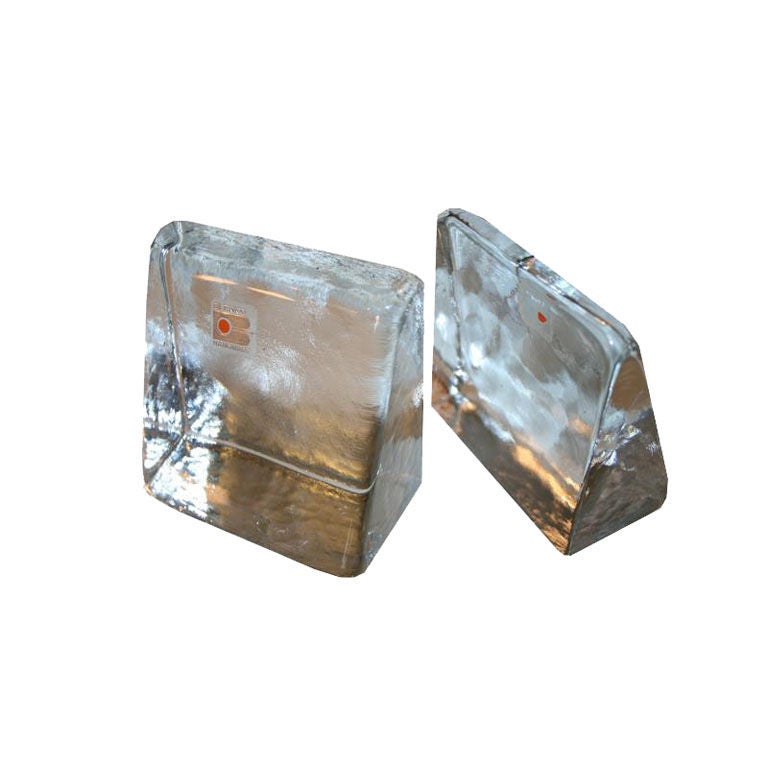 Blenko Glass Bookends at 1stDibs