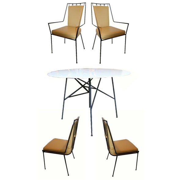 Paul McCobb For Arbuck Solid Iron Rod Dining Set at 1stDibs