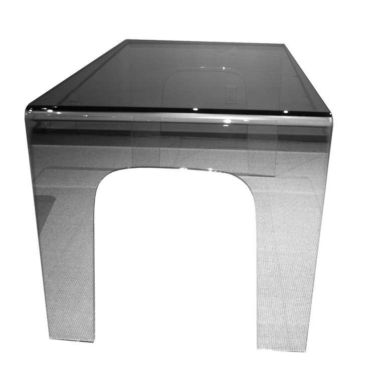 1970's Italian Glass Waterfall Table / Desk at 1stDibs