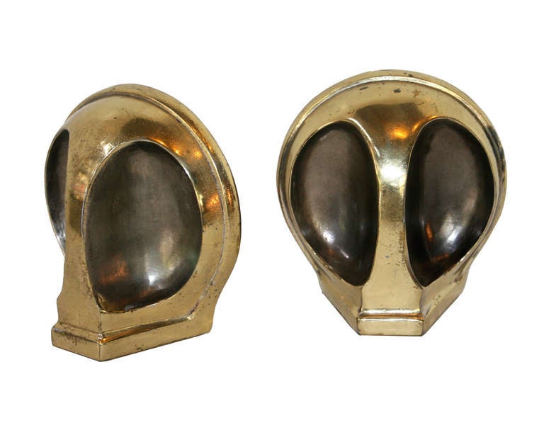 Ben Seibel For Jenfredware "Alien" Brass Bookends at 1stDibs