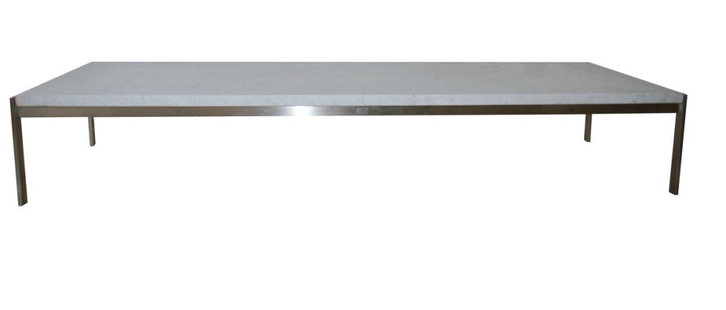 Poul Kjaerholm PK 63 White Flint-Rolled Marble Coffee Table at 1stDibs