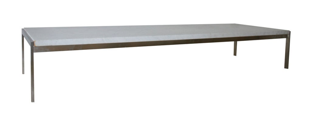 Poul Kjaerholm PK 63 White Flint-Rolled Marble Coffee Table at 1stDibs