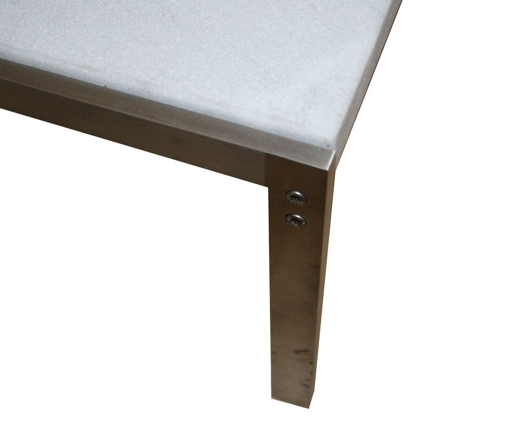 Poul Kjaerholm PK 63 White Flint-Rolled Marble Coffee Table at 1stDibs