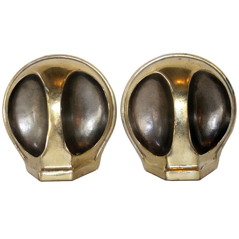 Ben Seibel For Jenfredware "Alien" Brass Bookends at 1stDibs