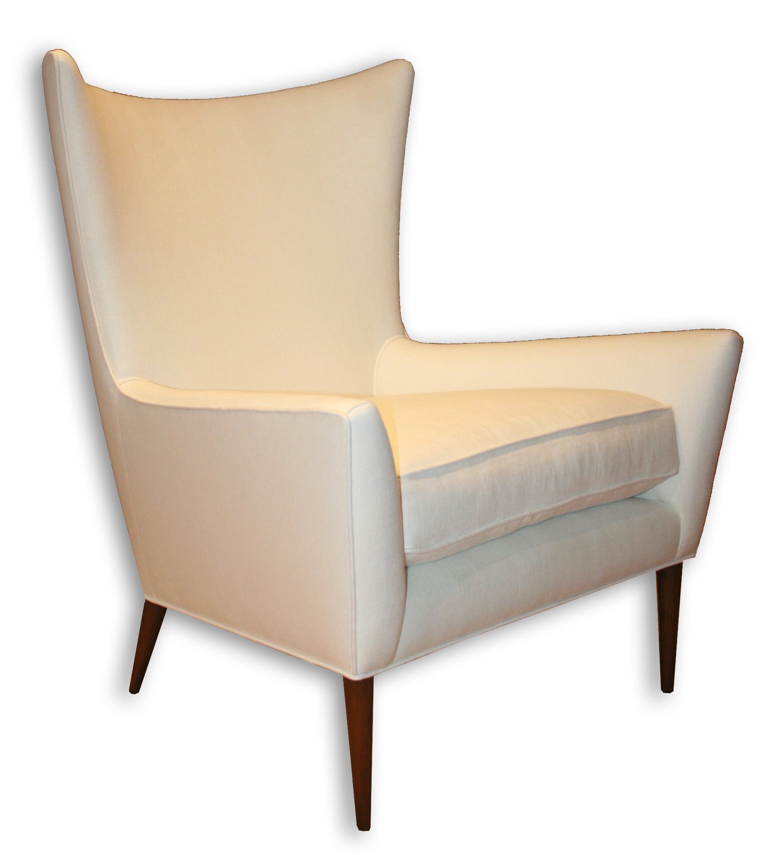 Morton Curved Back Wing Chair at 1stDibs