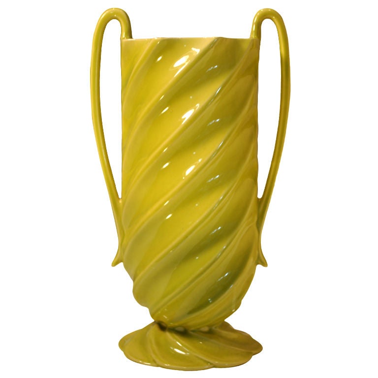 Elegance with an Edge (Red Wing Chartreuse Vase) at 1stDibs