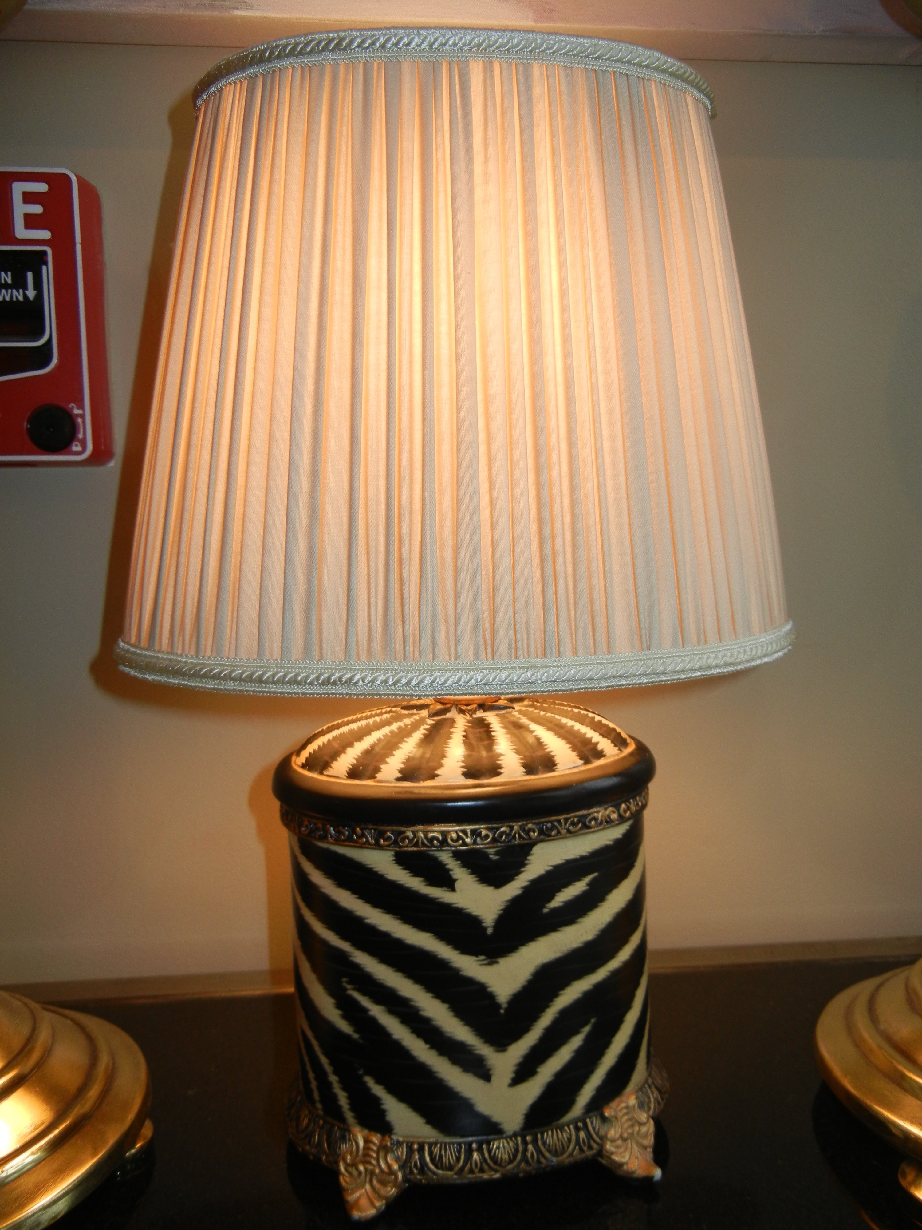 Handcrafted Mid-Century Zebra Patterned Lamp at 1stDibs