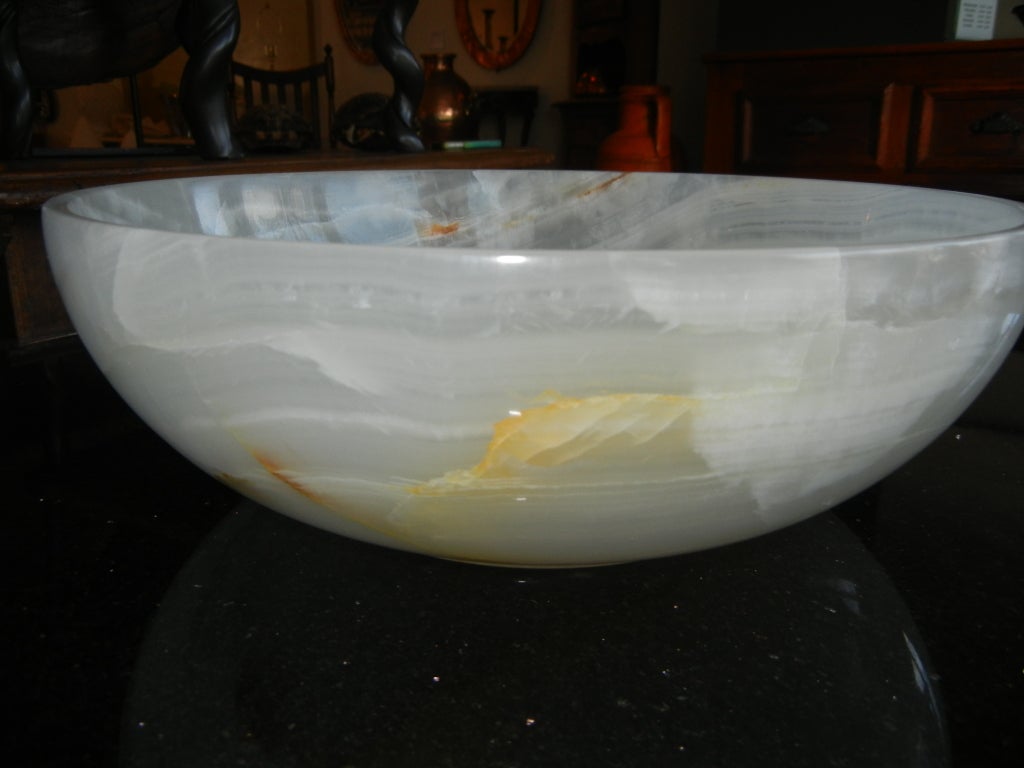 Large Studio Crafted Alabaster Bowl. at 1stDibs