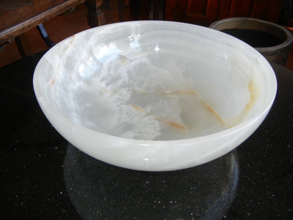 Large Studio Crafted Alabaster Bowl. at 1stDibs