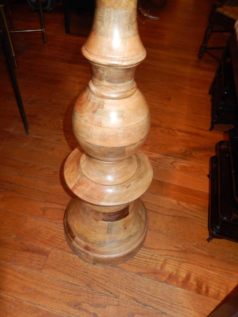 Hand Turned Mango Wood Standing Lamp at 1stDibs | mango wood floor lamp ...