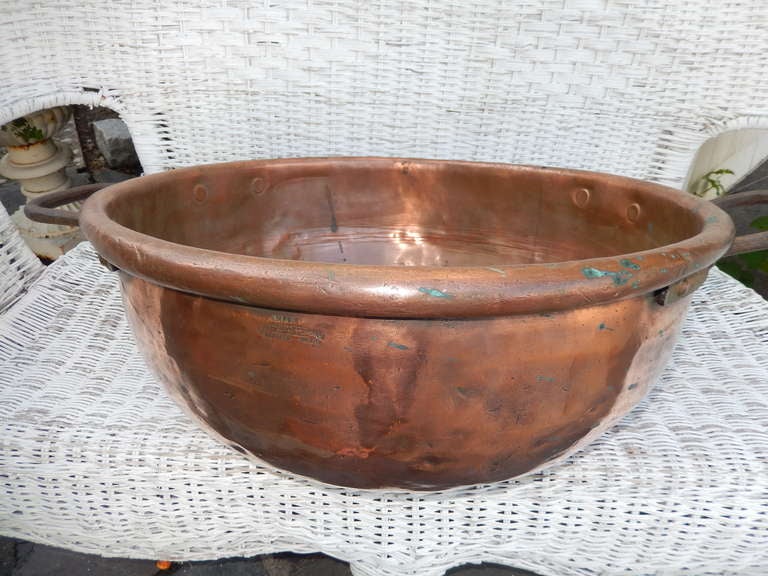 A Large American Antique Candy Copper Bowl at 1stDibs
