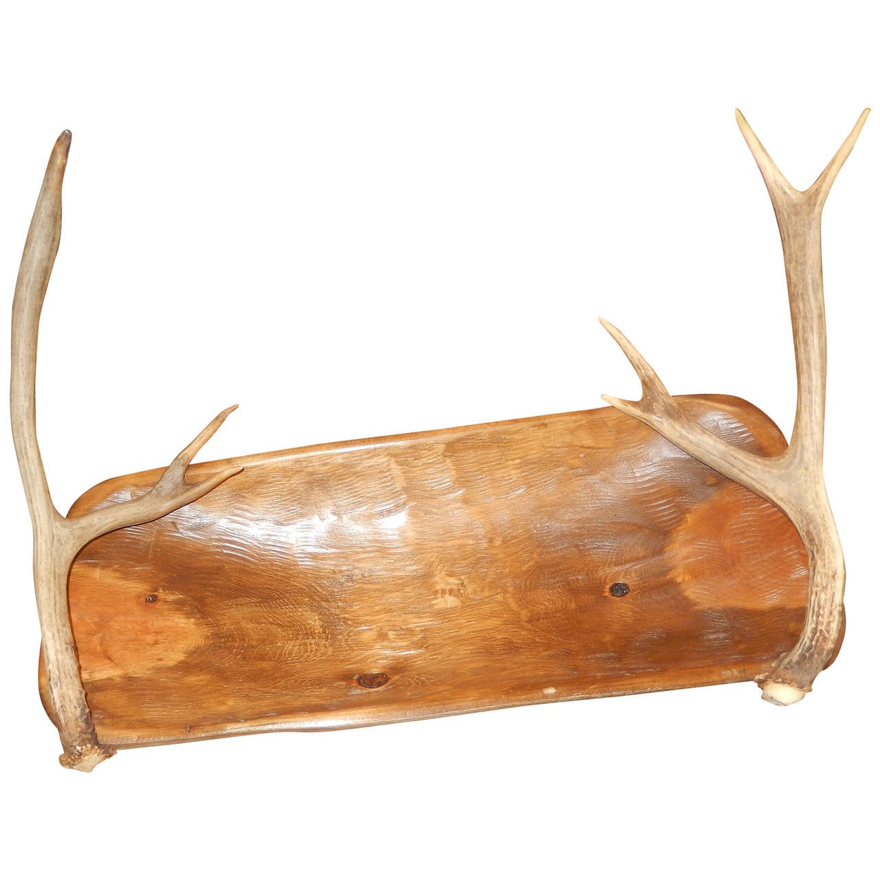Vintage Artisan Wood and Antler Bowl at 1stDibs