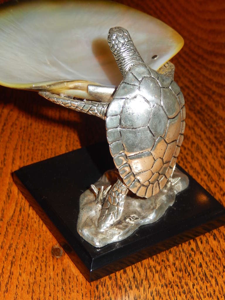 Abalone Shell and Silver Turtle Caviar Server at 1stDibs
