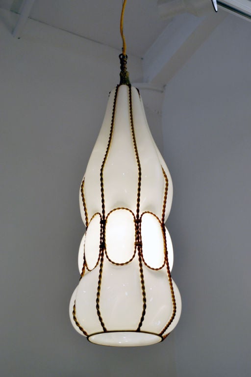 Elegant Caged Murano Glass Fixture at 1stDibs