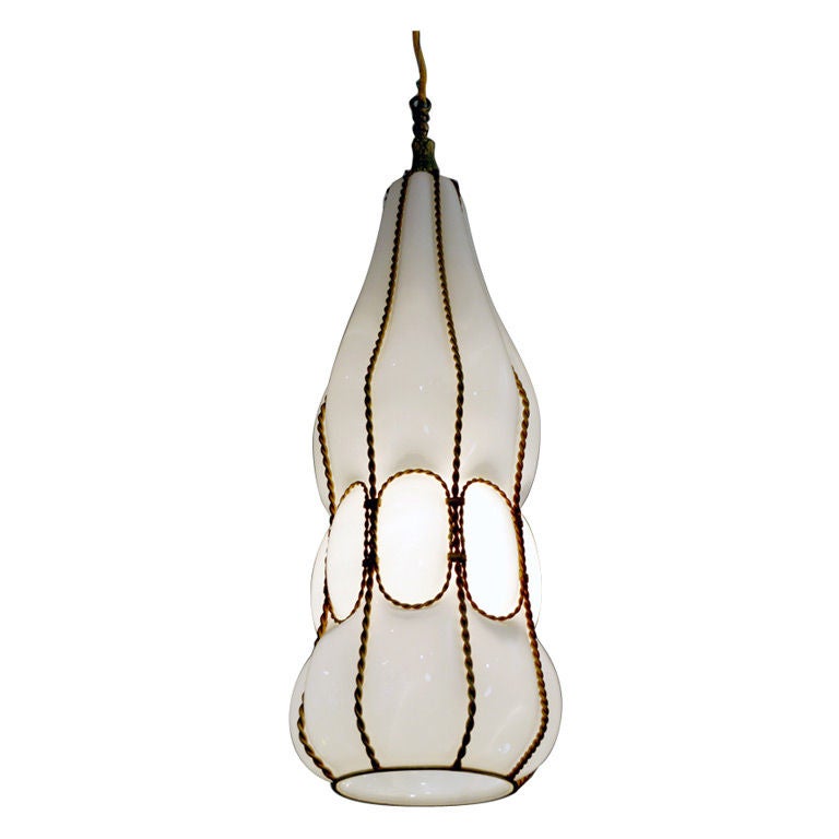Elegant Caged Murano Glass Fixture at 1stDibs