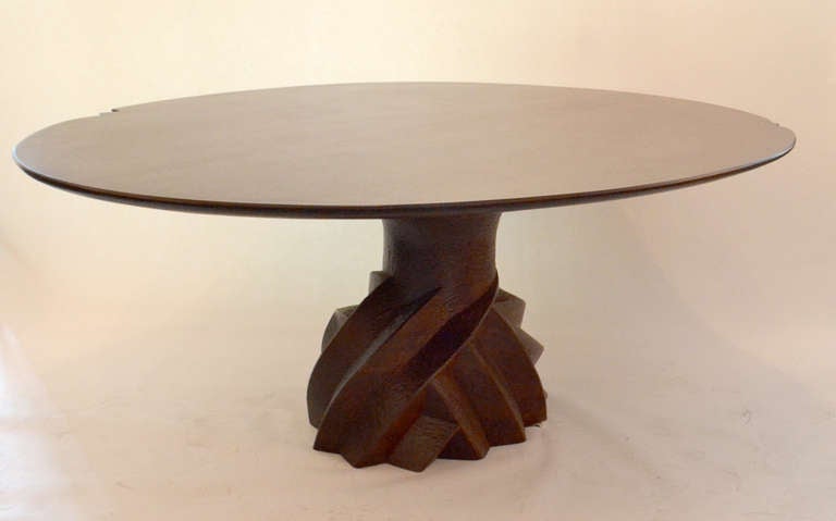 Sculptural Pedestal Base Table by Wendell Castle at 1stDibs