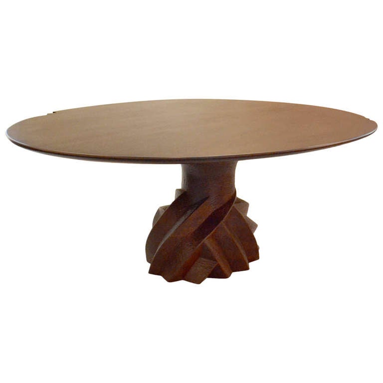 Sculptural Pedestal Base Table by Wendell Castle at 1stDibs