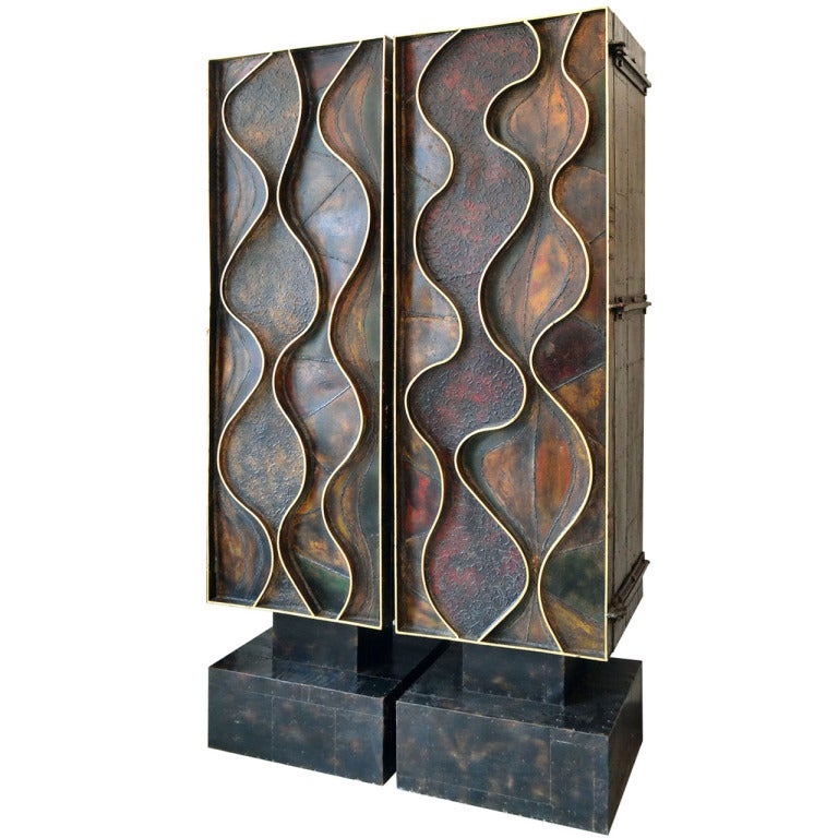 Pair of Wave Front Cabinets by Paul Evans, 1971 at 1stDibs