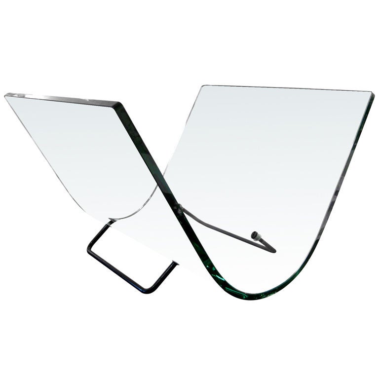 Glass Magazine Holder by Fiam For Sale at 1stDibs