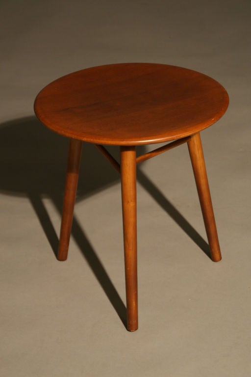 A Dunbar three legged round side table at 1stDibs