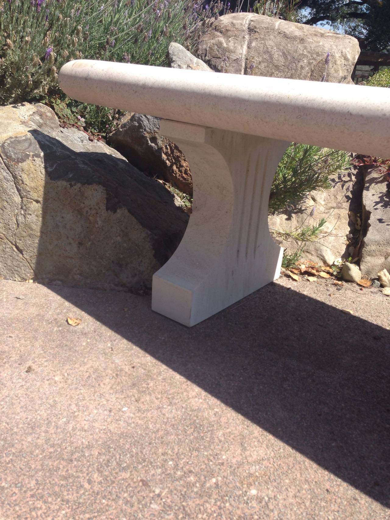 Hand-Carved Pair of Limestone Benches at 1stDibs