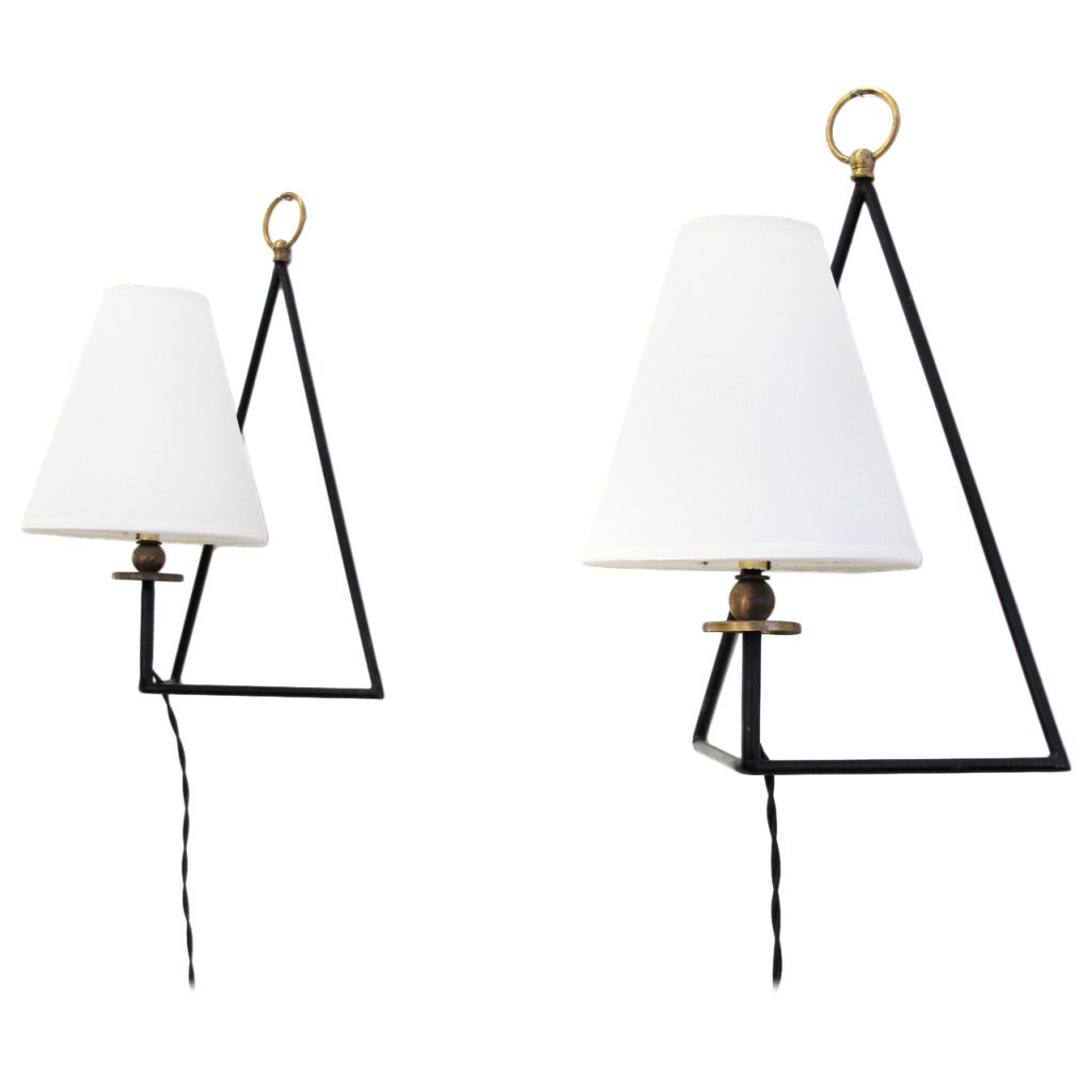 Iron Triangle Sconces at 1stDibs