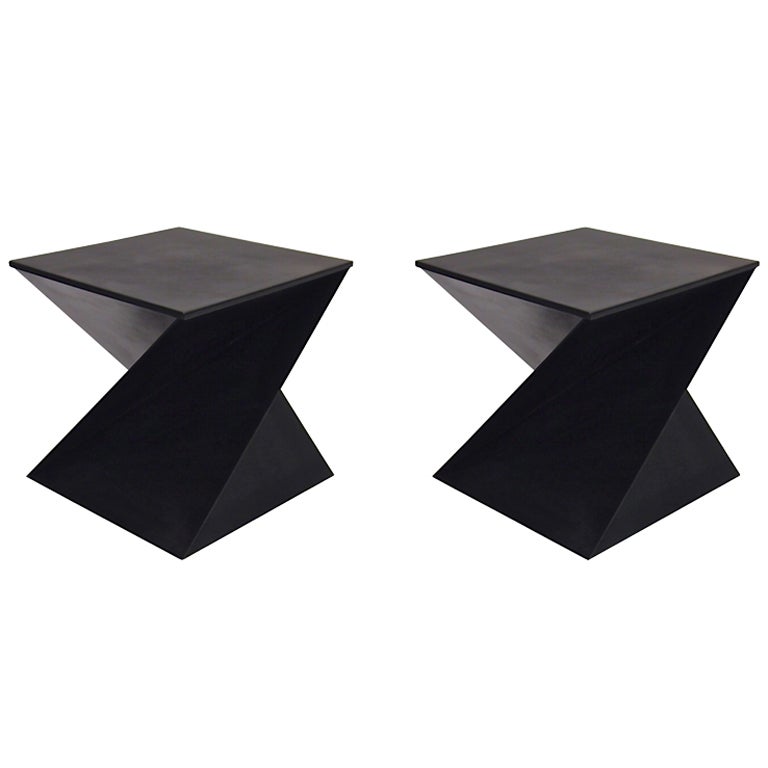 Pair of Side Tables in Enameled Sheet Metal, American, circa 1970 at ...