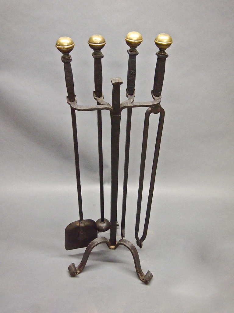 Large Set of Hand Hammered Fire Tools Arts and Crafts Circa 1910 ...