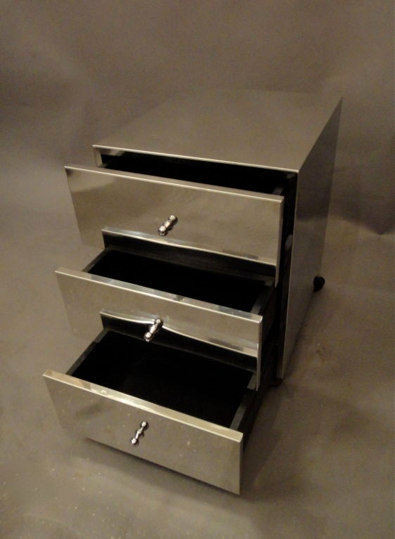Small Chest of drawers in stainless steel American circa 1970 at 1stdibs