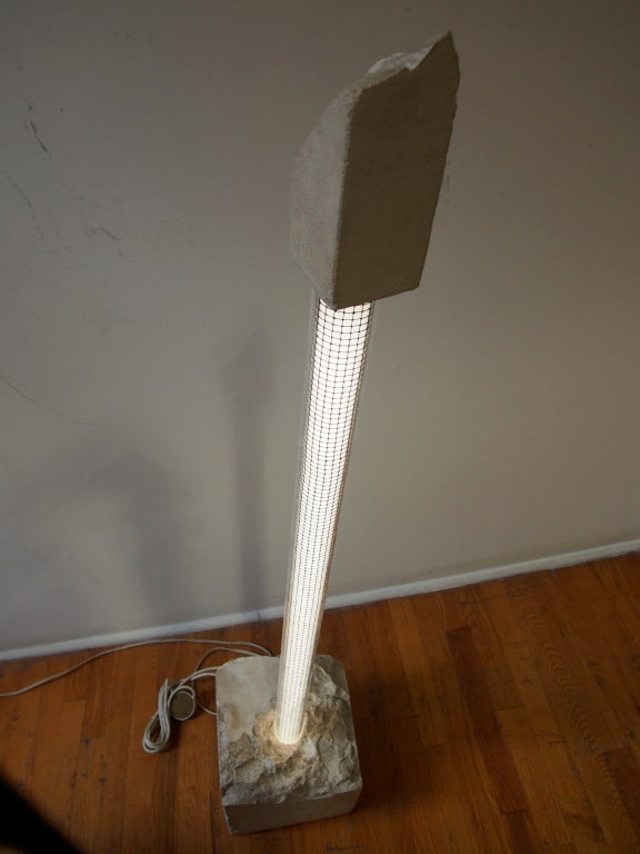 Sculptural Floor Lamp By Renaud Marchand Fluo 1985 Paris France at 1stDibs