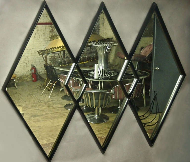 Mirror in Black Lacquered wood circa 1945 American at 1stDibs