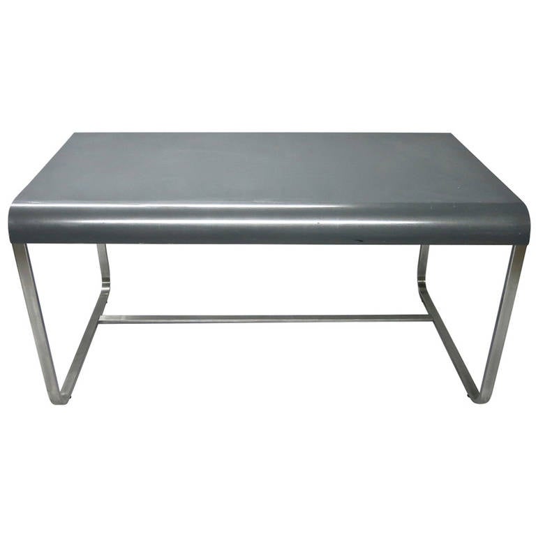 Desk in Stainless Steel and Enameled Metal Top Circa, 1960 at 1stDibs