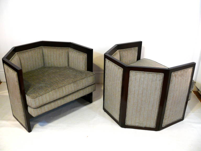 Pair of Hexagonal Barrel Chairs at 1stDibs