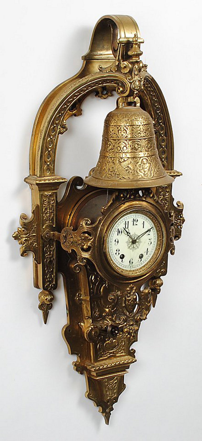 Large Napoleon III Gilt Bronze Cartel Clock at 1stDibs