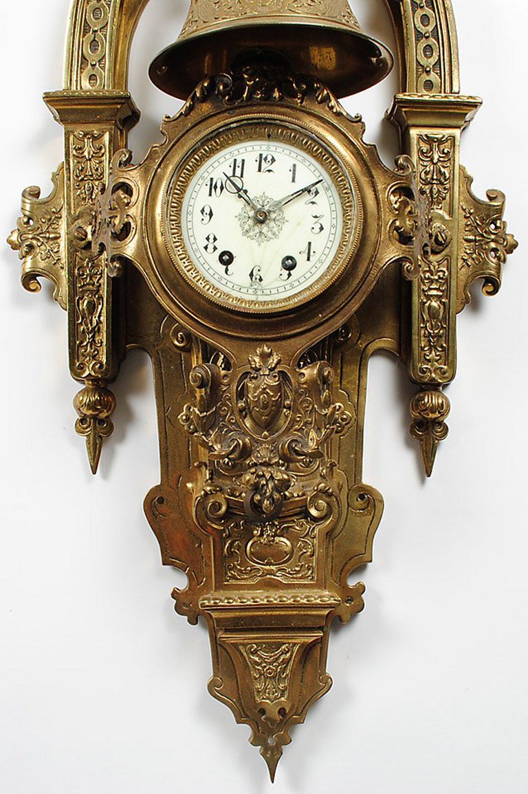 Large Napoleon III Gilt Bronze Cartel Clock at 1stDibs