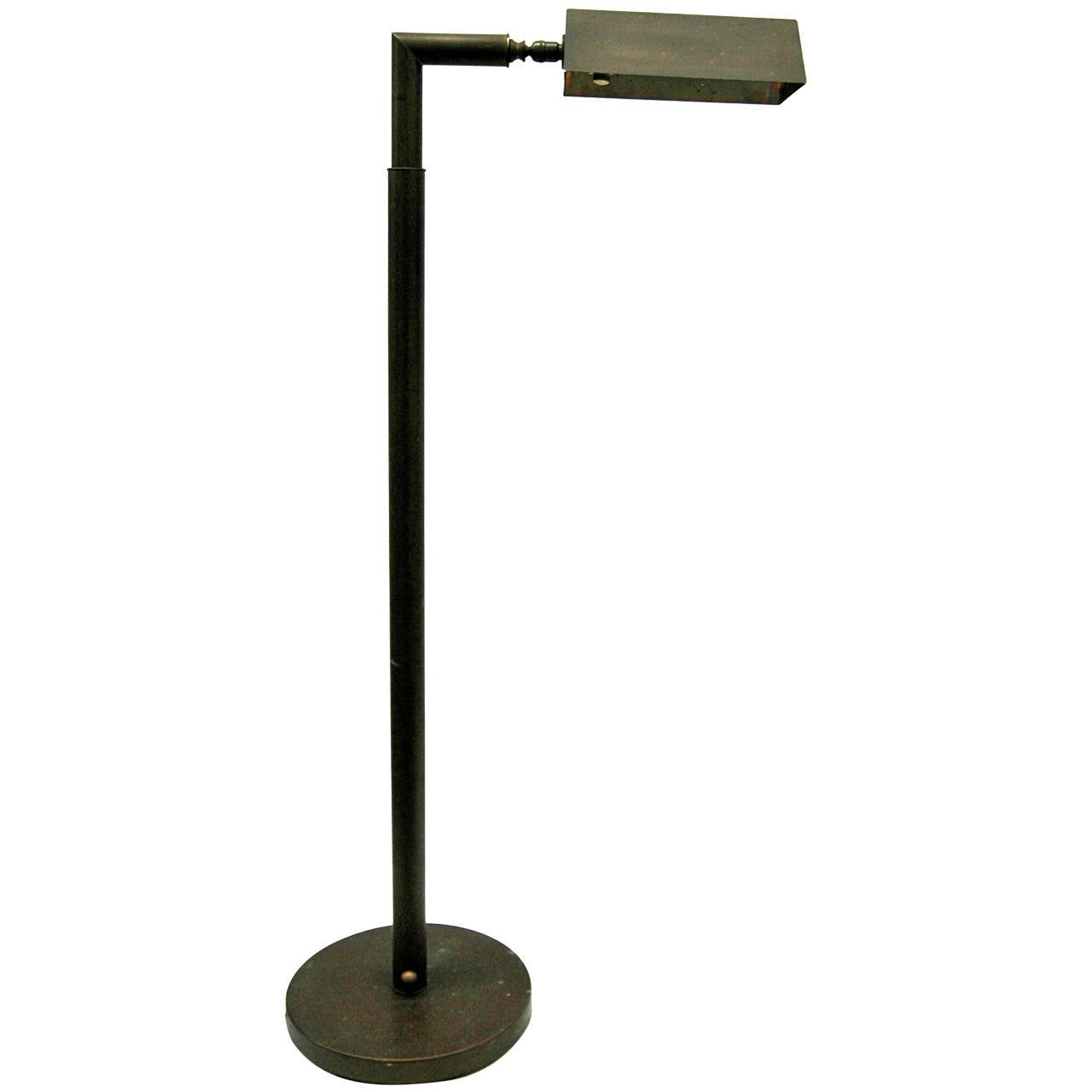 Heavily Cast Antique Brass Reading Light at 1stDibs
