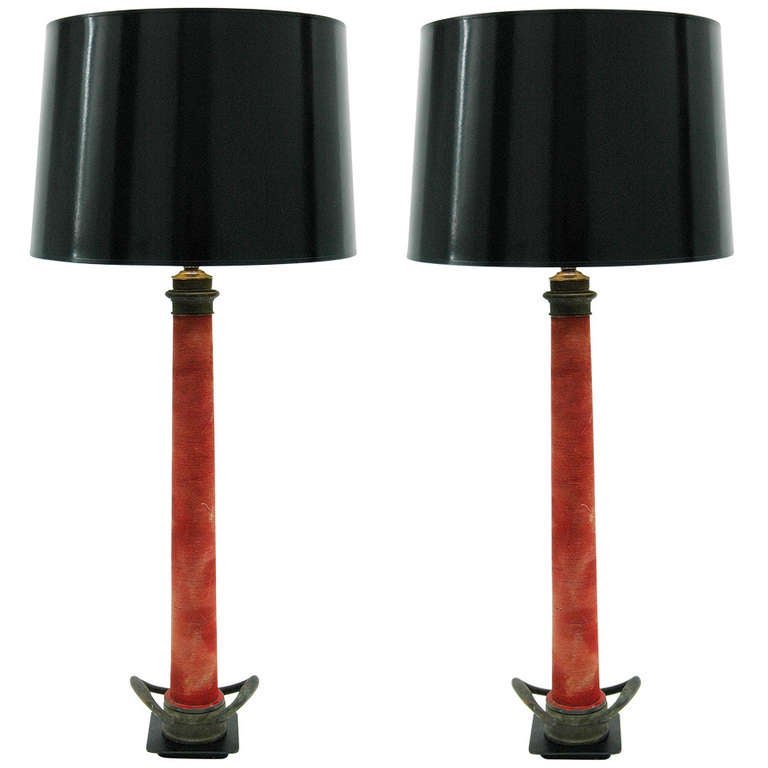 Pair of Vintage Fire Hose Table Lamps at 1stDibs