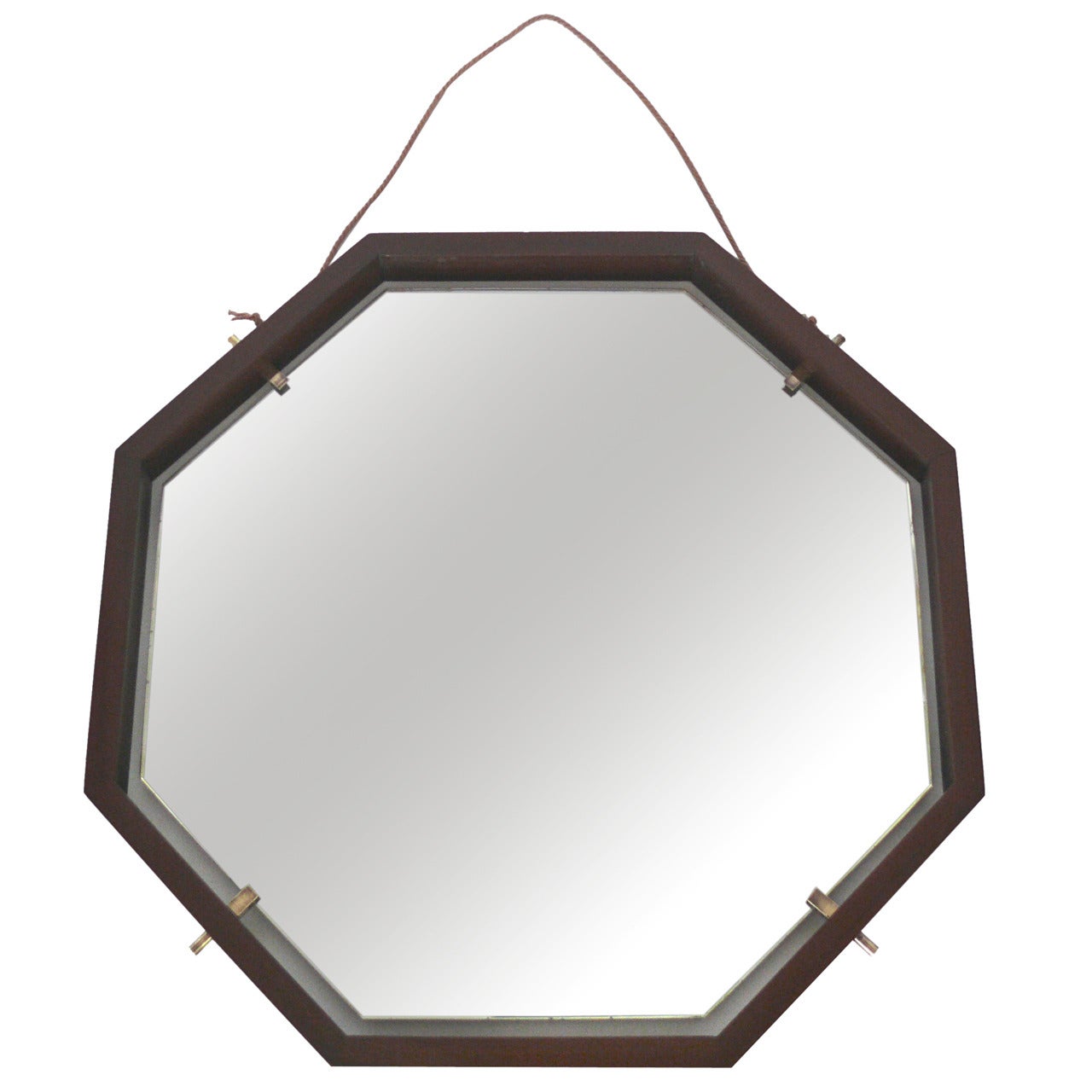 Teak Octagonal Floating Mirror at 1stDibs