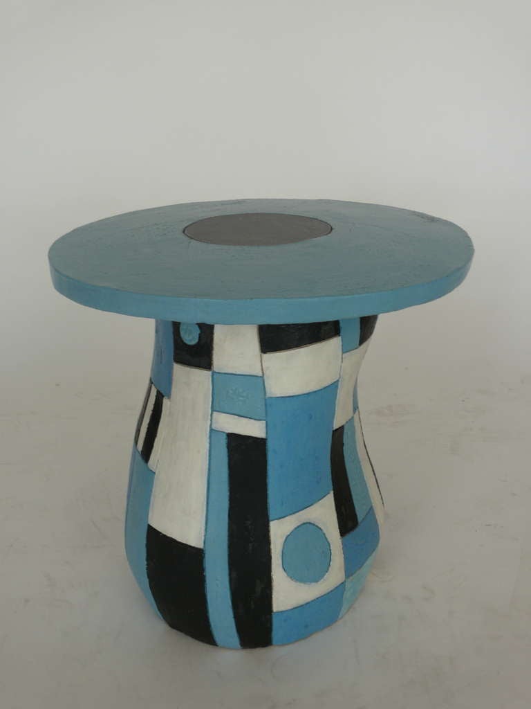Ceramic Table and Stools by Stan Bitters at 1stDibs