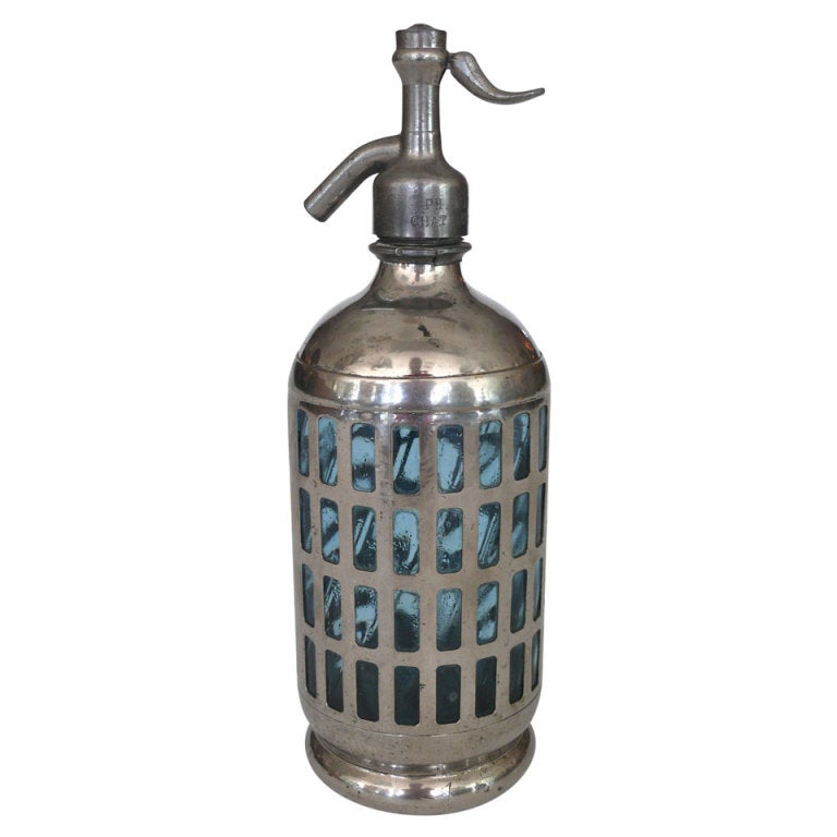 French Metal and Glass Siphon at 1stDibs