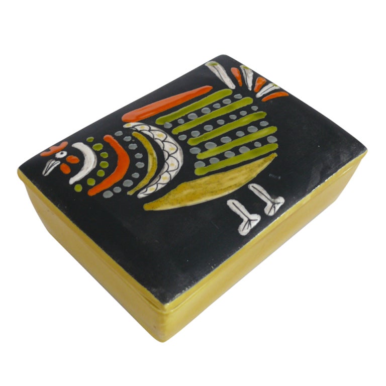 Ceramic Chicken Box by Raymor at 1stDibs