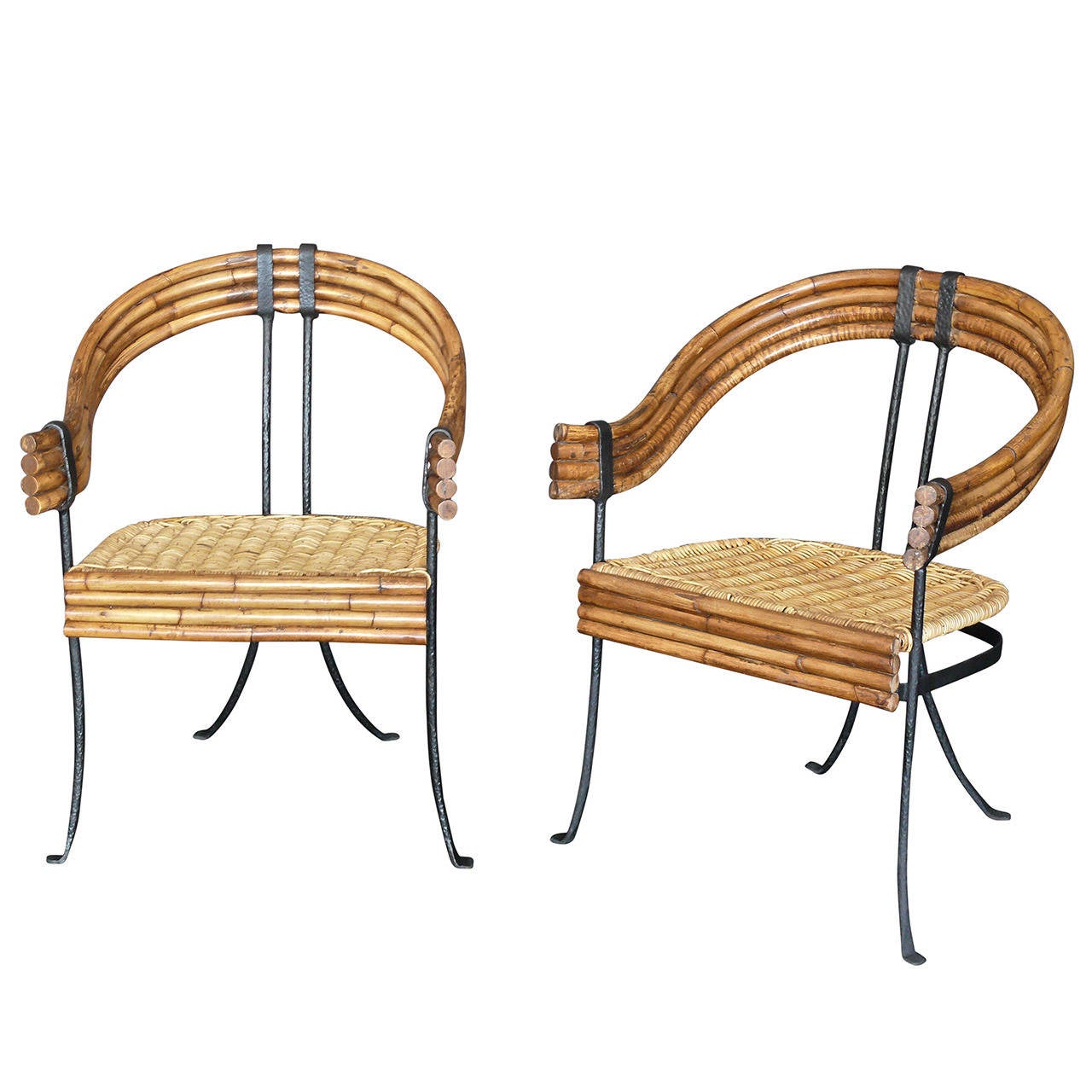 Iron and Bamboo Chairs at 1stDibs