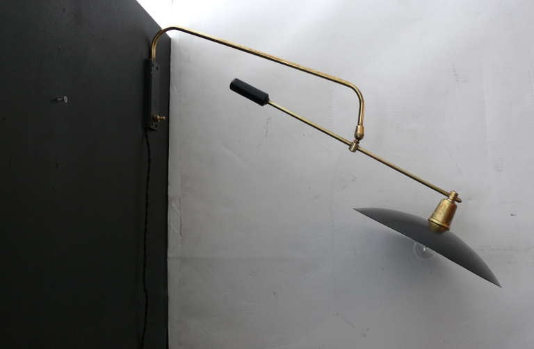 French Brass Articulating Counter Balance Light at 1stDibs